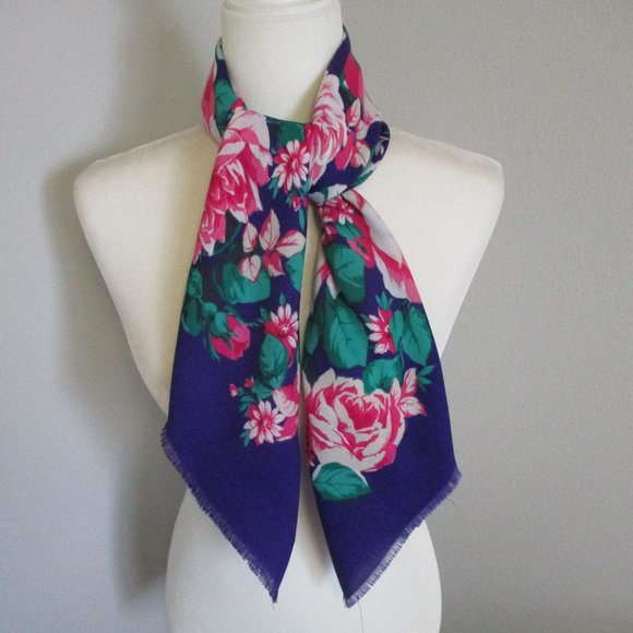Vintage | Accessories | 99s Rose Garden Scarf | Poshmark
